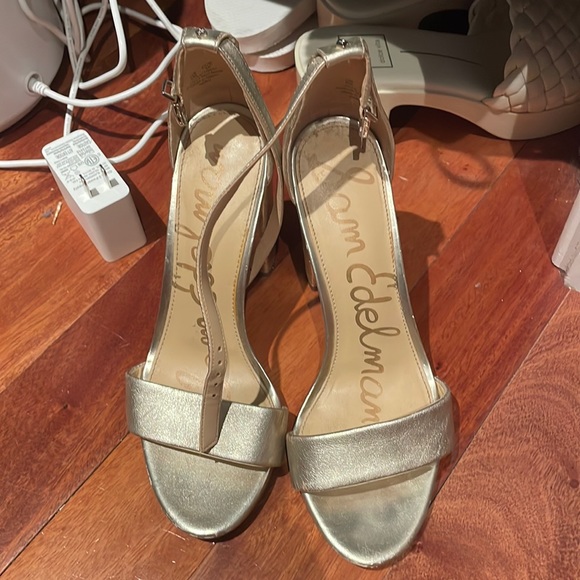 Sam Edelman | Shoes | Gold Sam Edelman High Block Heel | Poshmark